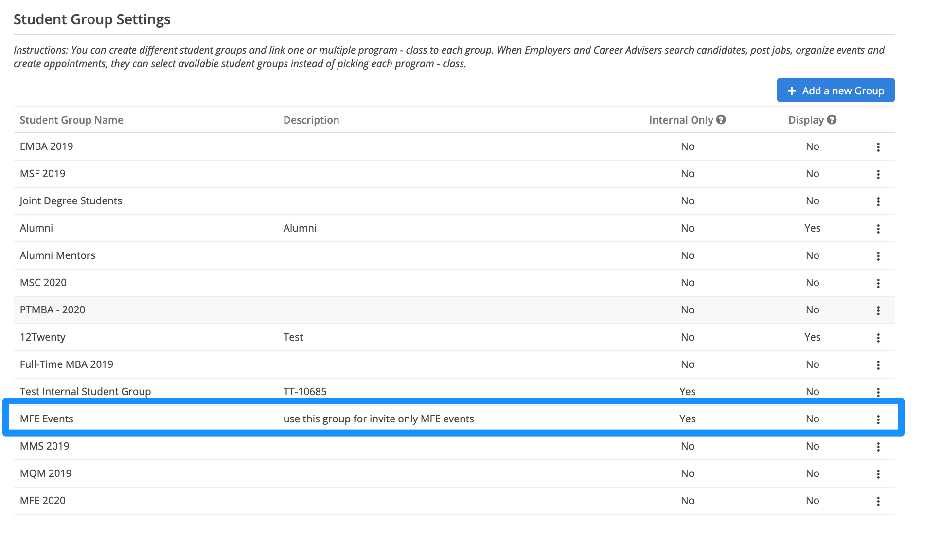 Career Center Admins - Internal Student Groups – 12twenty Support